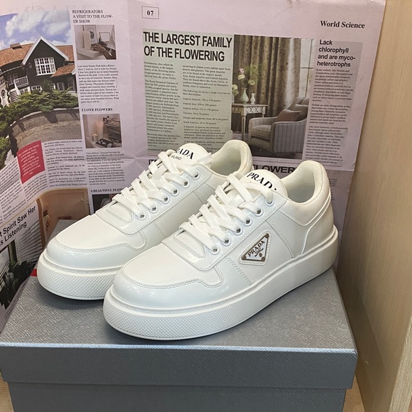 Prada | Shoes | Prada Womens White Sneakers | Poshmark